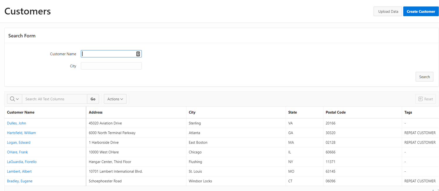 Oracle APEX: how to customise Interactive Grid search
